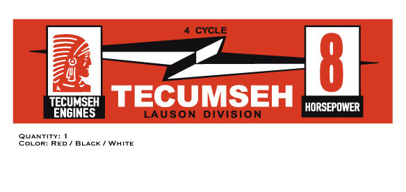 Tecumseh 8HP Decal – Vintage Reproductions