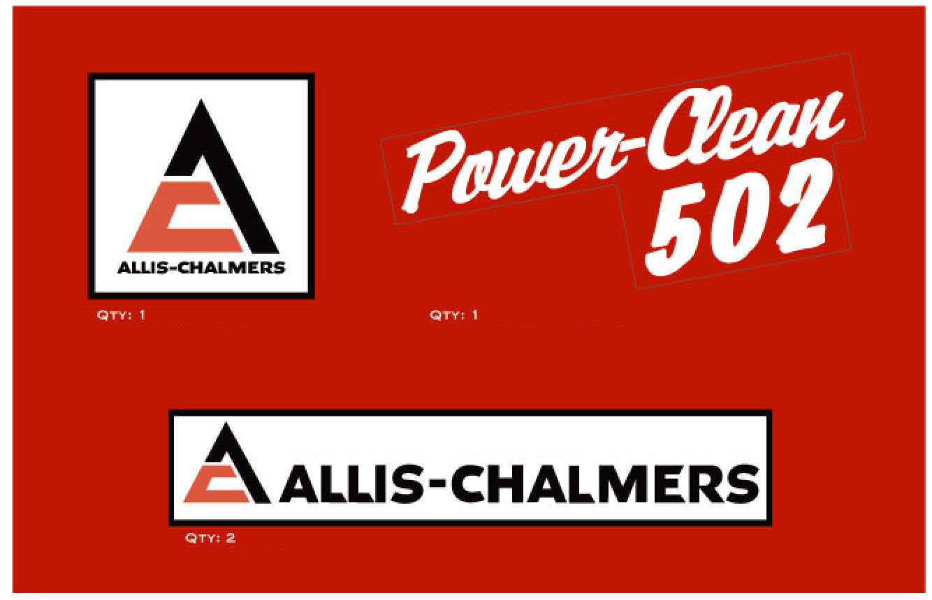 Allis Chalmers Power - Clean 502 Pressure Washer Decals – Vintage ...