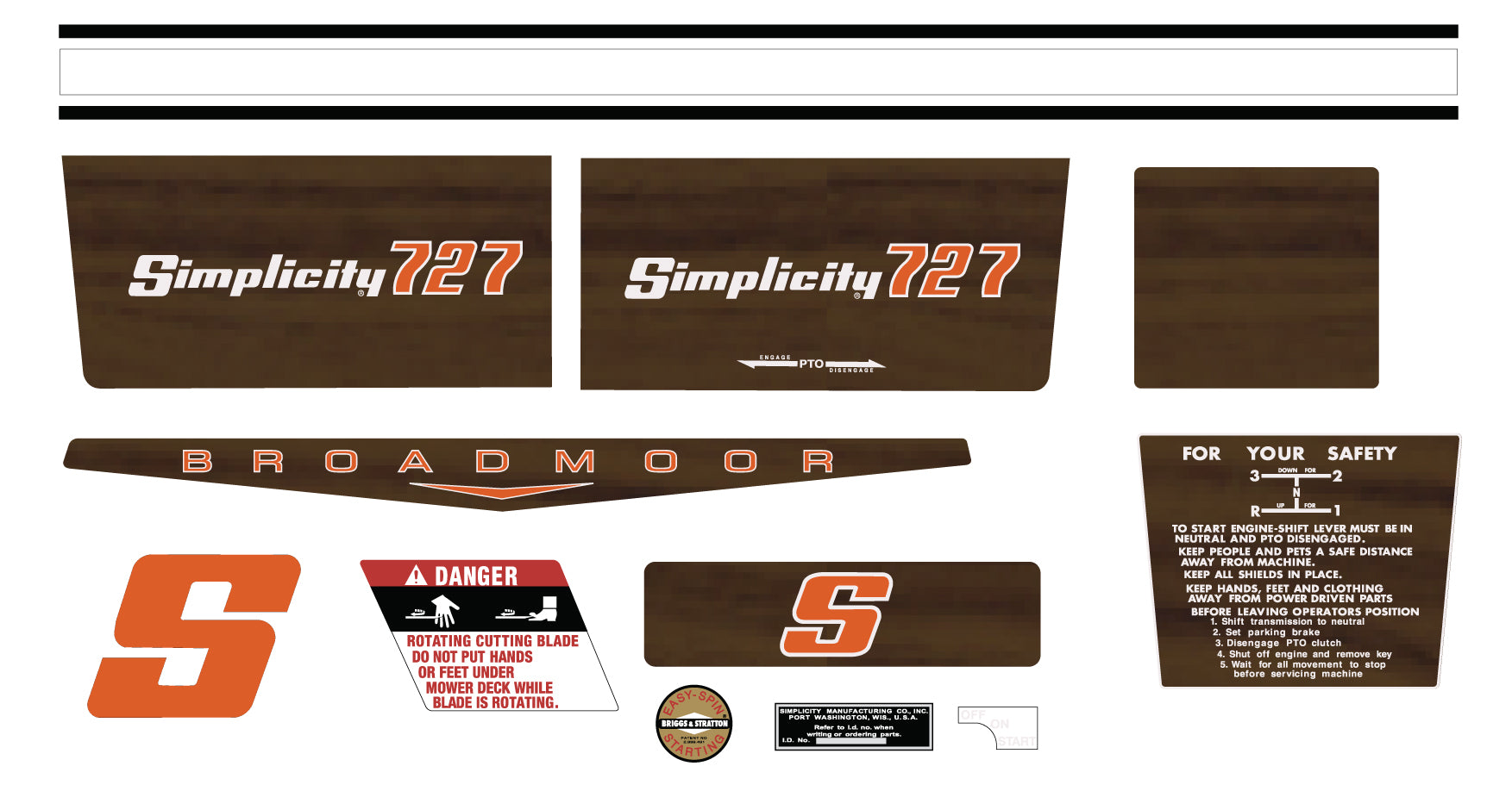 Simplicity 1973 727 Broadmoor Decal Kit (Orange Copy) – Vintage ...