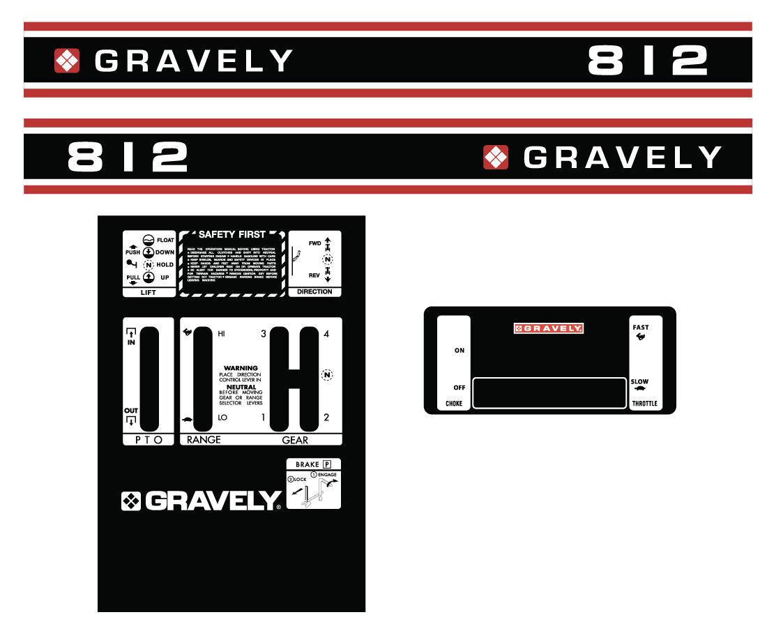 Gravely 812 Decal Kit – Vintage Reproductions