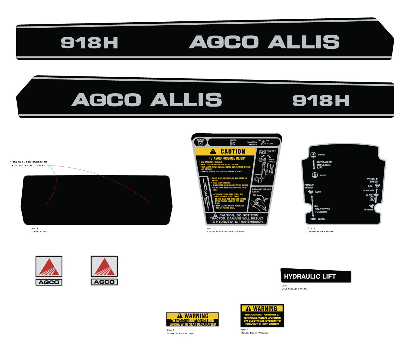 AGCO ALLIS 918H Decal Kit – Vintage Reproductions