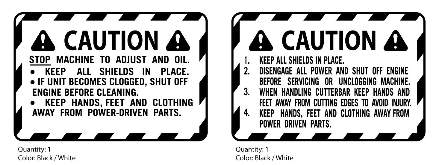 SEARS Haban Sicklebar Mower Caution Decal – Vintage Reproductions