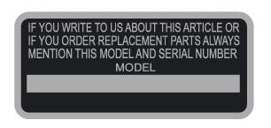 Columbia MTD Model Number Decal – Vintage Reproductions