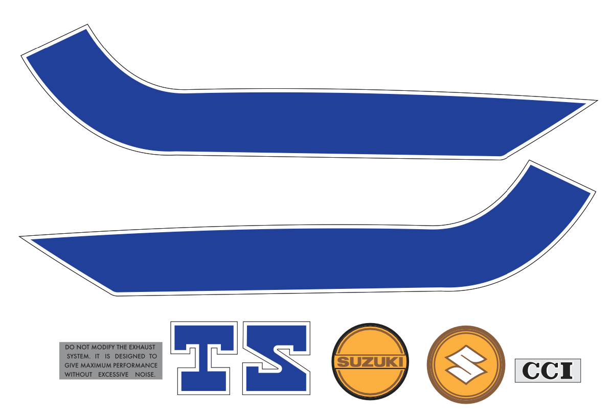 1973 Suzuki TS100 Mini Bike Decal Kit – Vintage Reproductions