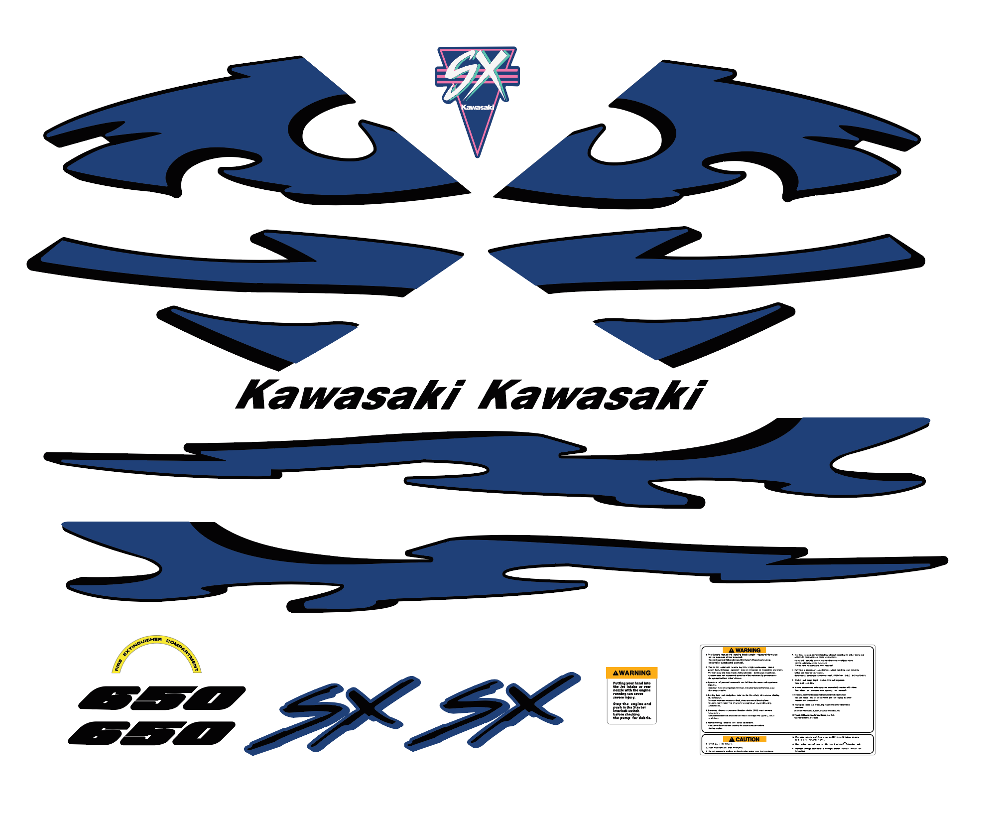 1990 Kawasaki 650SX Jet Ski Decal Kit – Vintage Reproductions