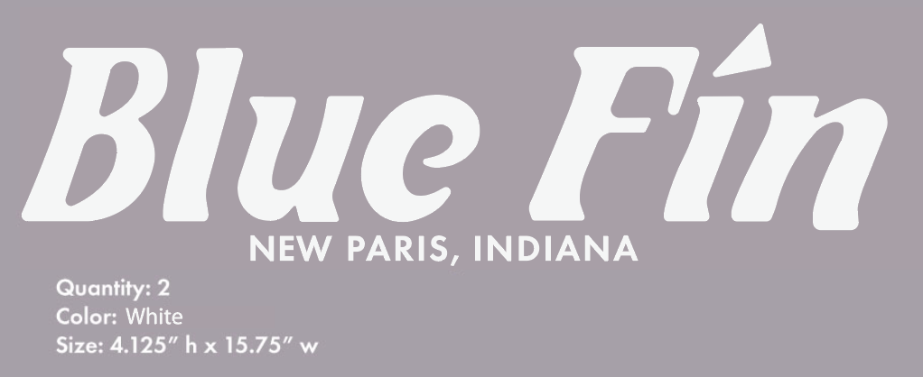 Blue Fin Boat "White" Decal – Vintage Reproductions