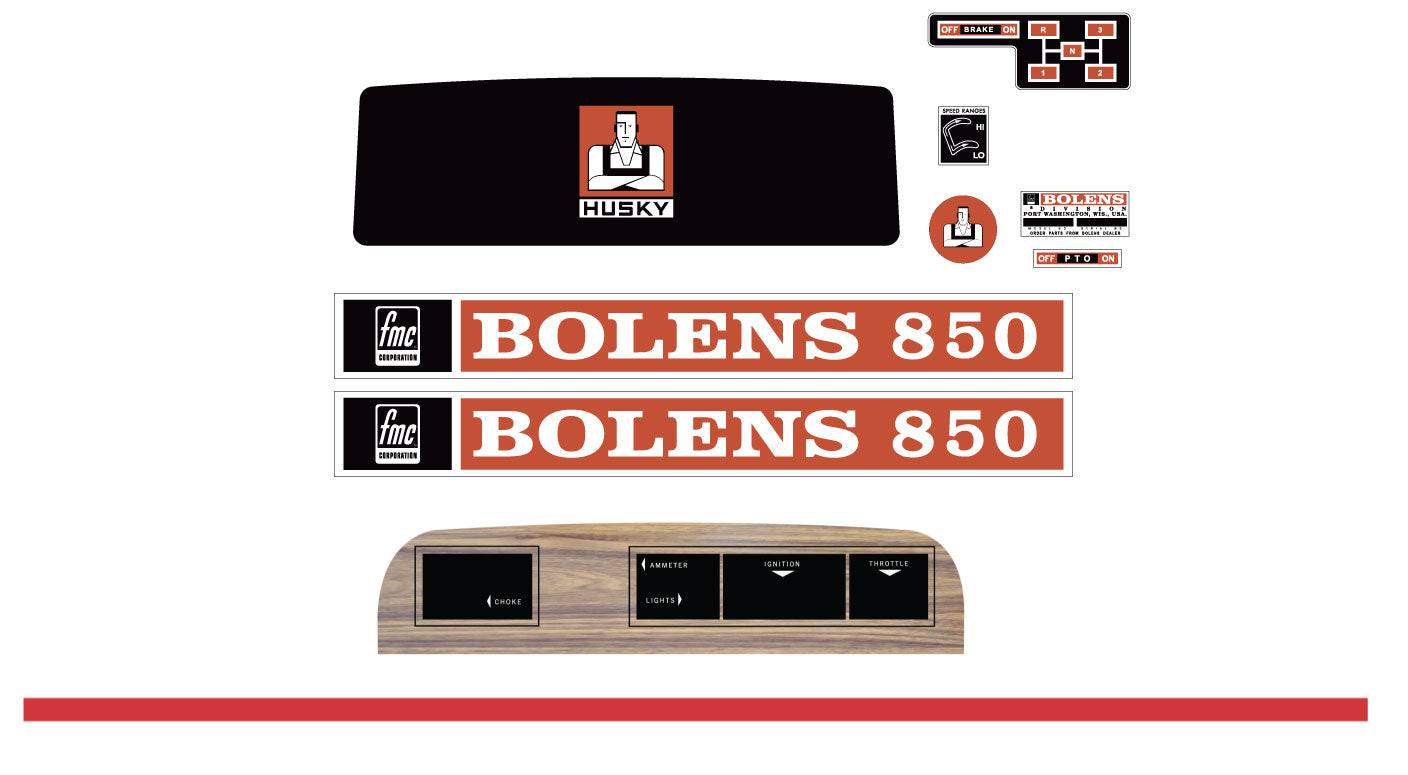 Bolens 850 Decal Set – Vintage Reproductions