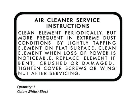 SEARS 1966-1972 & 1973 Air Cleaner Decal – Vintage Reproductions