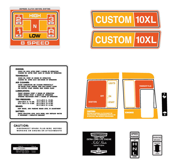 SEARS 1972 Custom 10XL Decal Kit – Vintage Reproductions