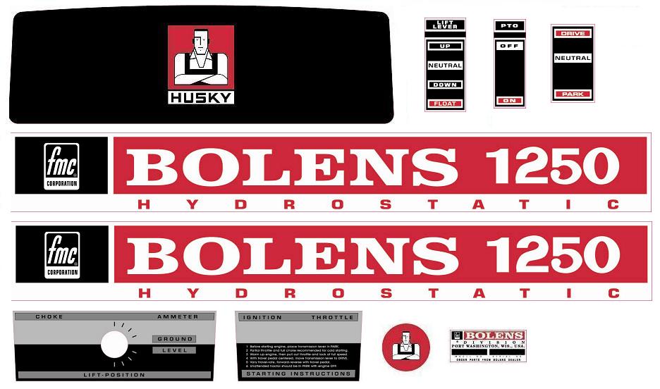 Bolens 1250 decal set – Vintage Reproductions