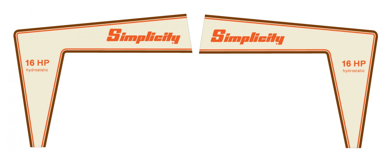 Simplicity 16HP Hydro Hood Decals – Vintage Reproductions
