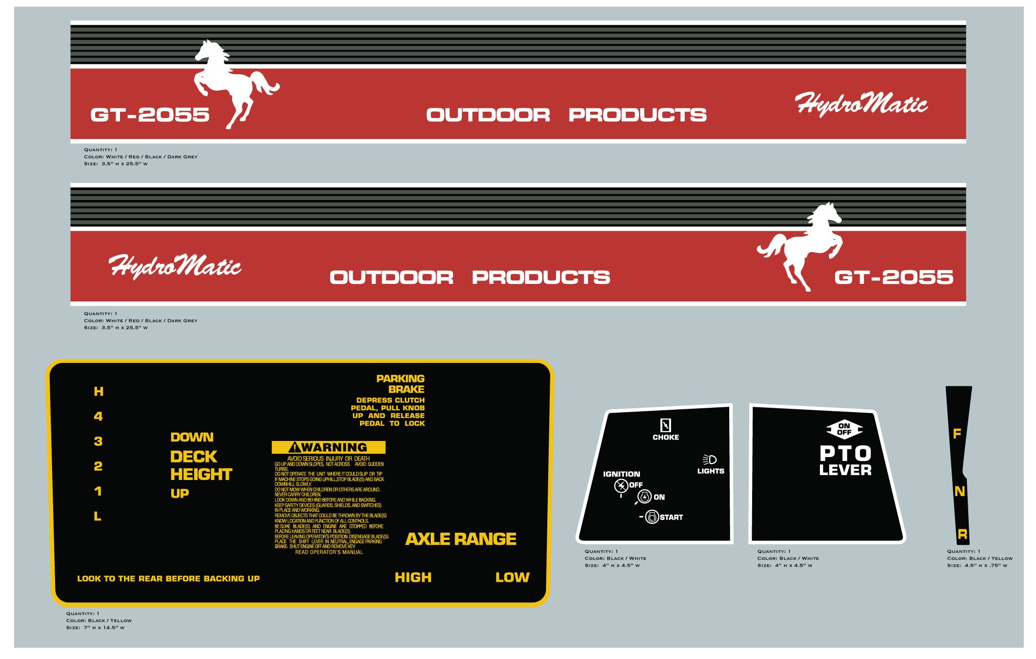 WHITE GT-2055 HydroMatic Decals – Vintage Reproductions