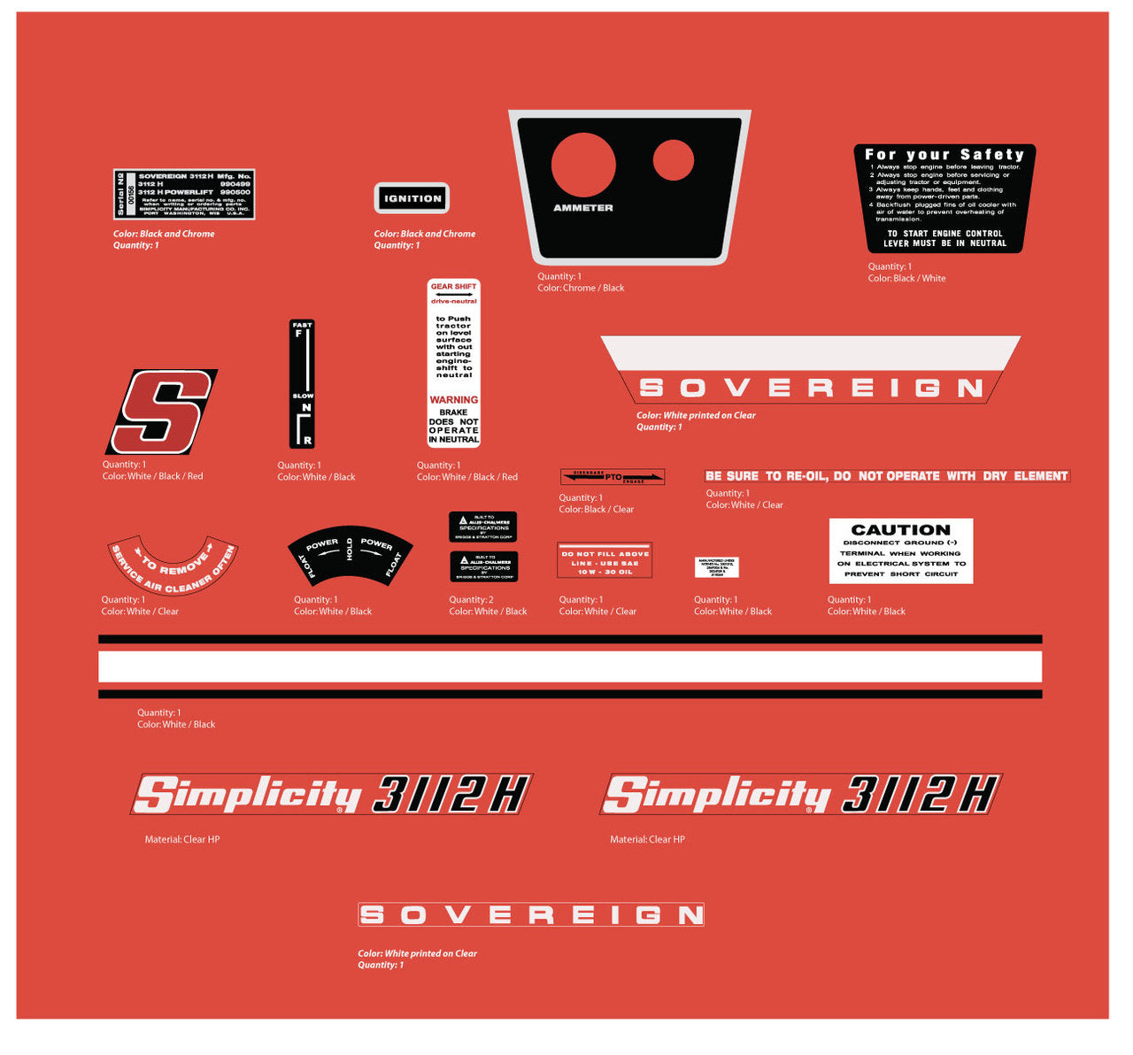 Simplicity 3112H Decal kit – Vintage Reproductions