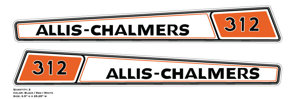Allis Chalmers 312 Hood Decals – Vintage Reproductions