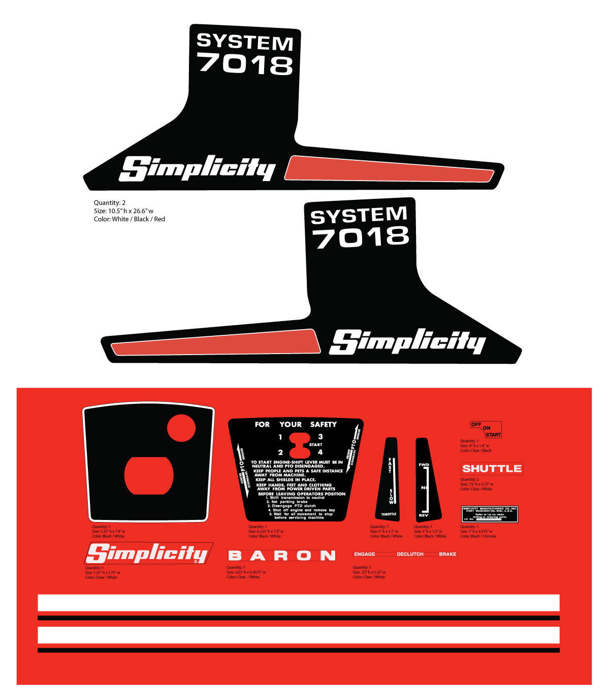 Simplicity System 7018 Decal Kit – Vintage Reproductions