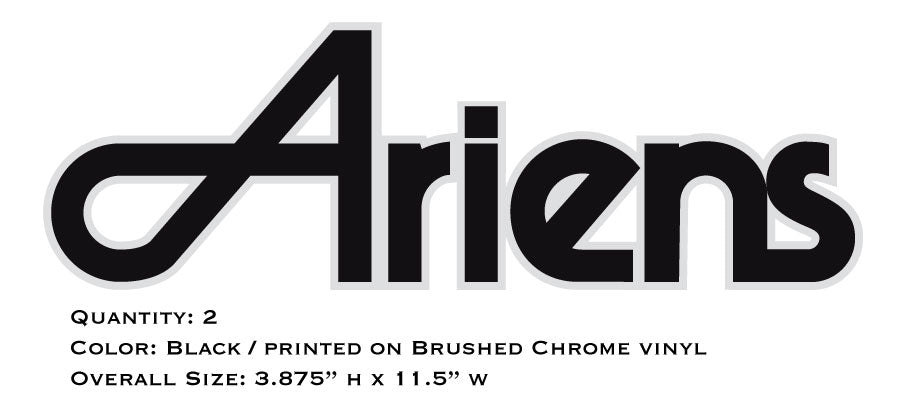 Ariens Hood Logo Brushed Chrome Decals – Vintage Reproductions