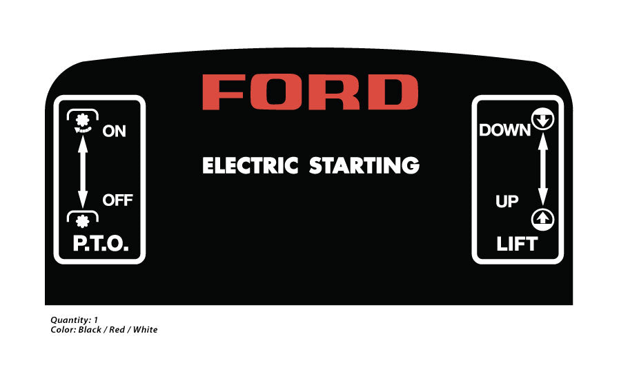 Ford Tractor LT75 Upper dash Electric Shifting Decal – Vintage ...