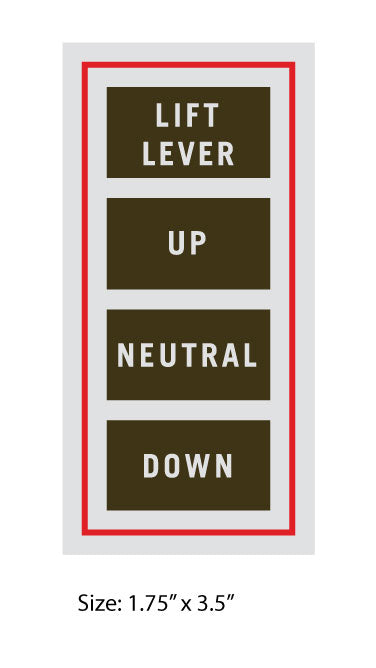 Bolens lift lever decal – Vintage Reproductions