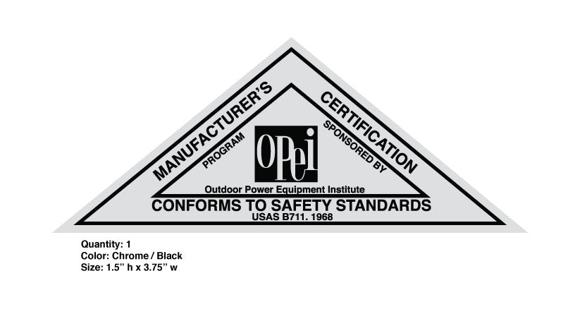 OPEI manufacture decal 1968 (Chrome) – Vintage Reproductions