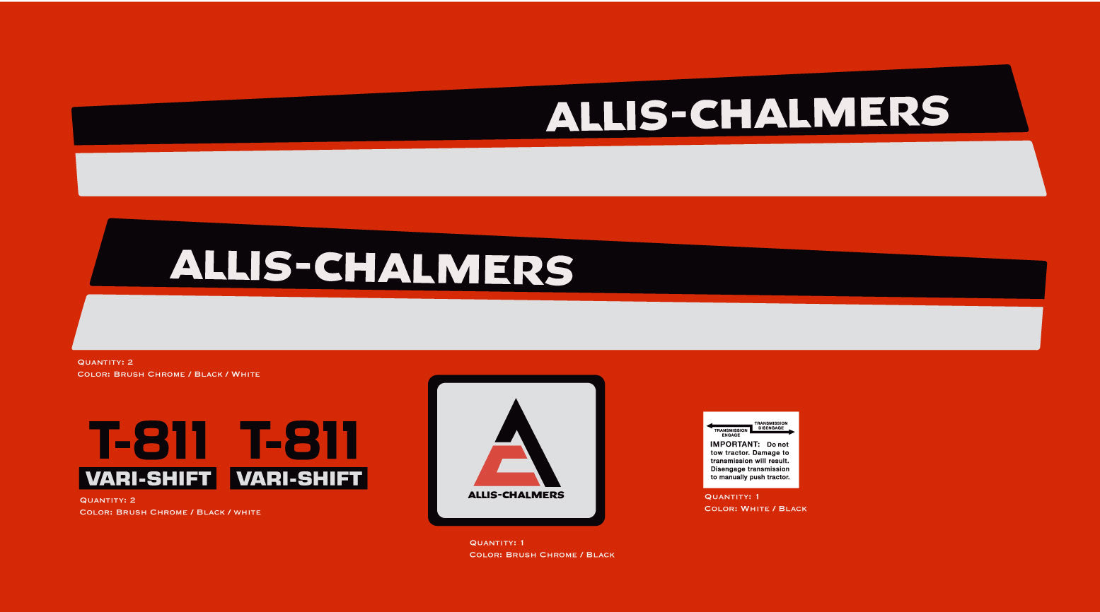 Allis Chalmers T-811 Decal Kit – Vintage Reproductions