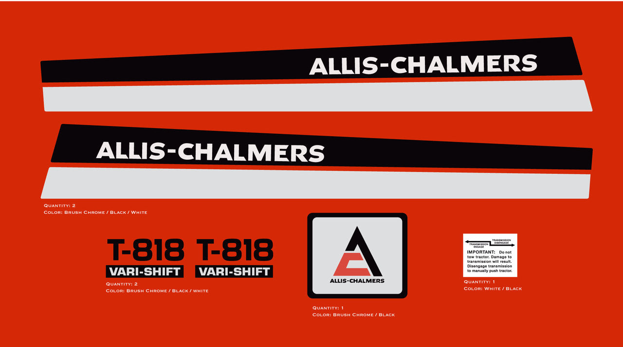 Allis Chalmers T-818 Decal Kit – Vintage Reproductions