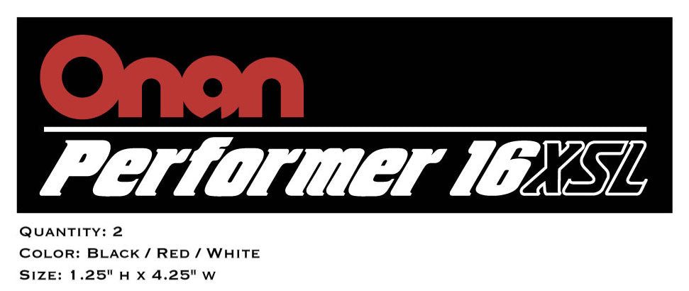 Onan Performer 16 XSL Decals – Vintage Reproductions