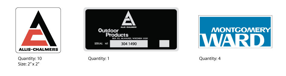 Allis Assorted Decals – Vintage Reproductions