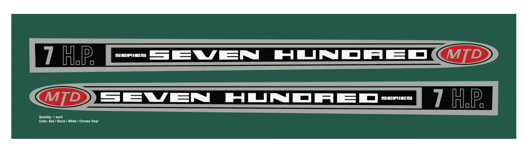 1968 MTD Seven Hundred Hood Decals – Vintage Reproductions