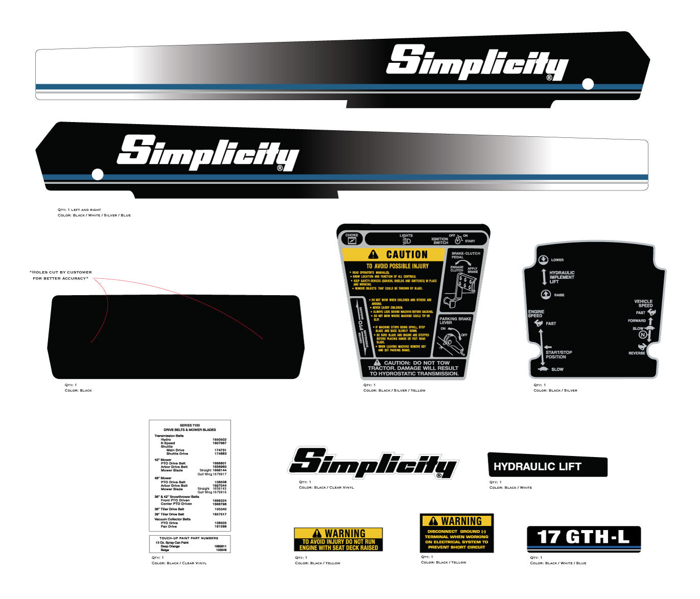 Simplicity GTH-L Decal Kit – Vintage Reproductions