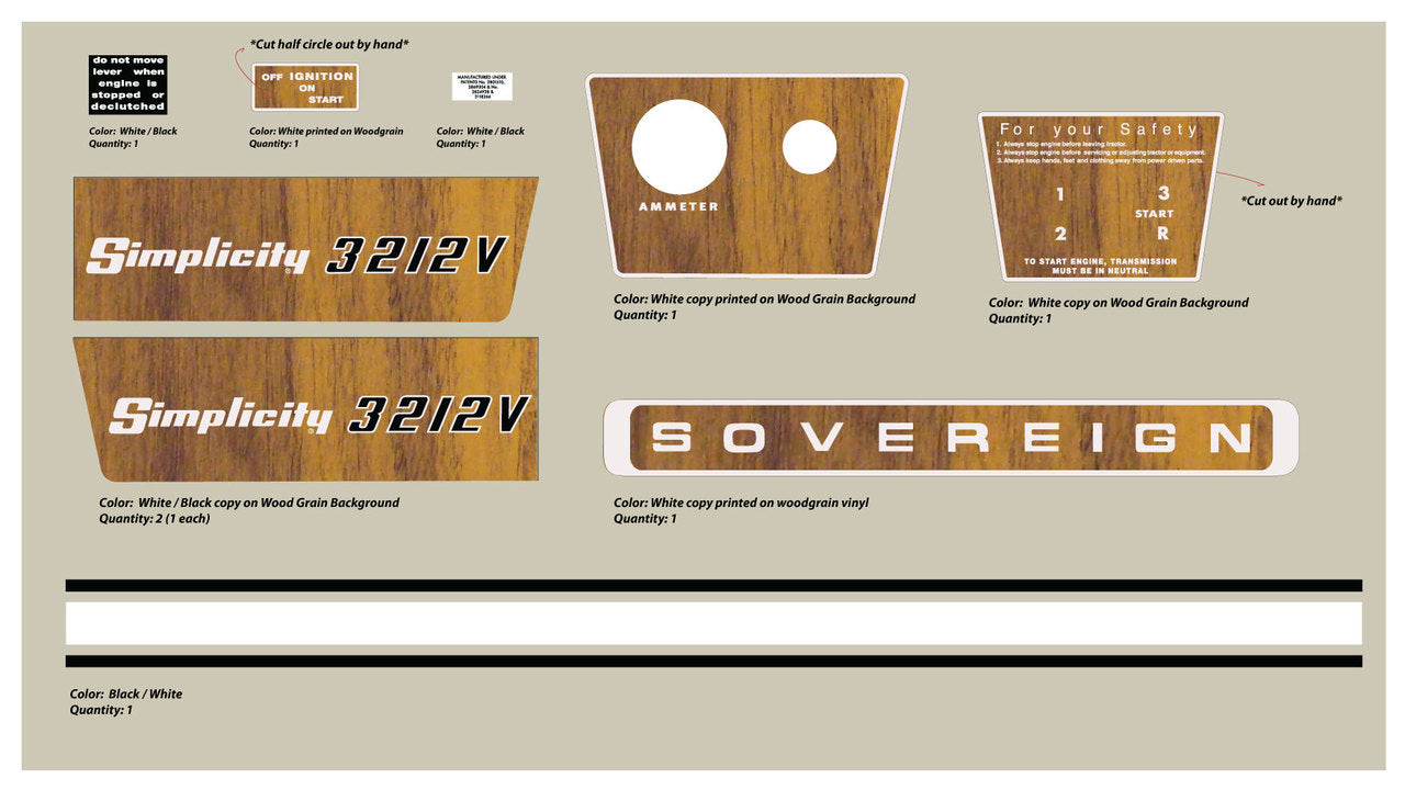 Simplicity 3212V Sovereign WoodGrain Decal Kit – Vintage Reproductions