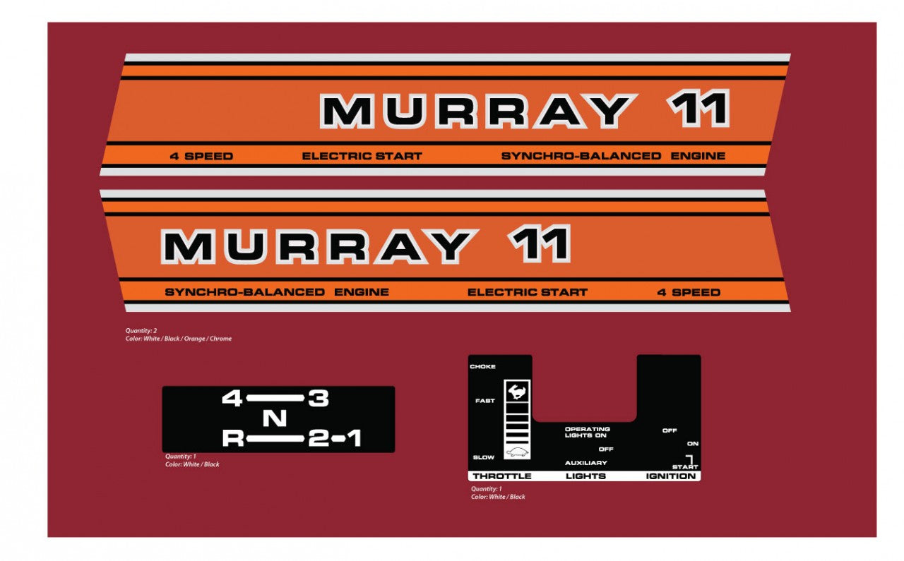 Murray 11 Decal kit – Vintage Reproductions