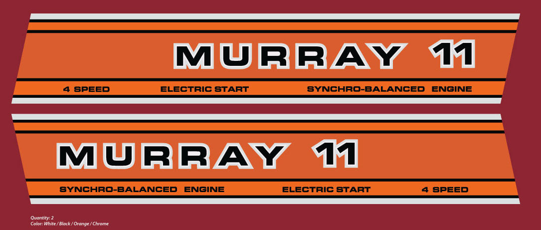 Murray 11 Hood Decals – Vintage Reproductions