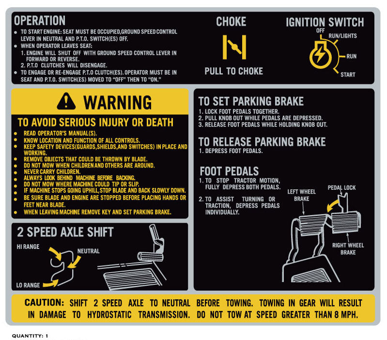 Simplicity Sunstar Transmission Cover “No Differential Lock” Decal ...