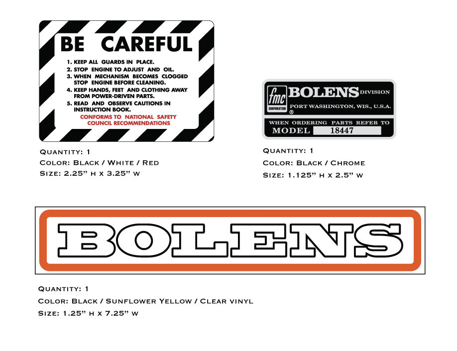 Bolens Reel Mower Decals – Vintage Reproductions
