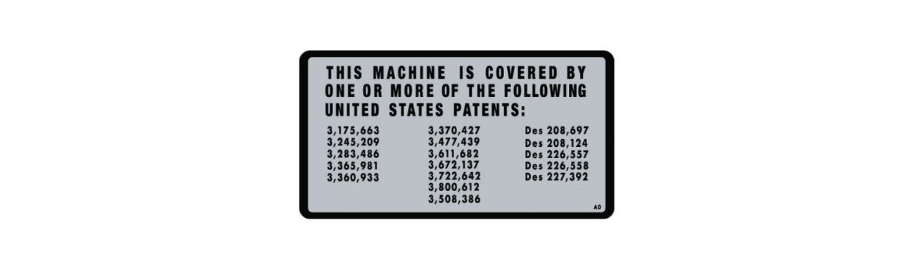 Cub Cadet 1450 Patent decal – Vintage Reproductions