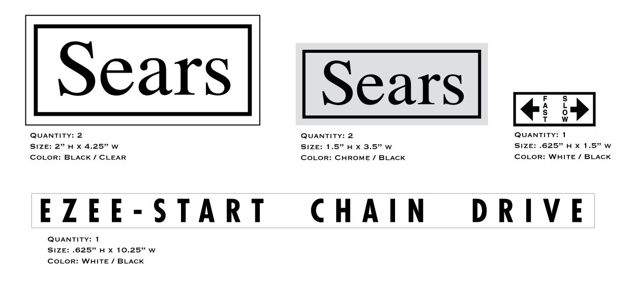 E-Z Start Chain Drive Decals – Vintage Reproductions