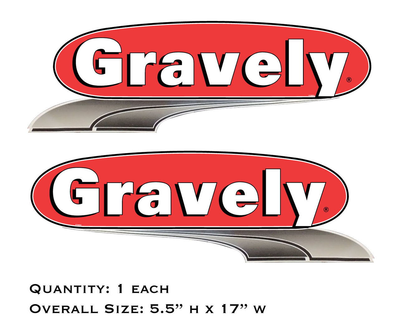 Gravely Oval Hood Decals – Vintage Reproductions