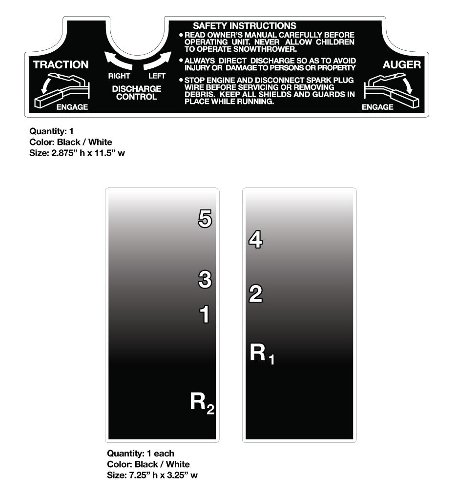 Simplicity 860 Snowblower Auger / Gear Decals – Vintage Reproductions