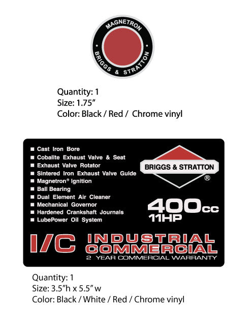 Briggs & Stratton 11HP Decal – Vintage Reproductions