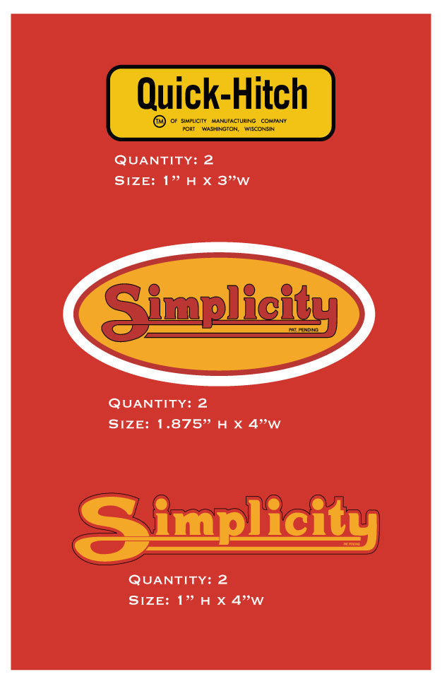 Simplicity Quick Hitch Decals – Vintage Reproductions