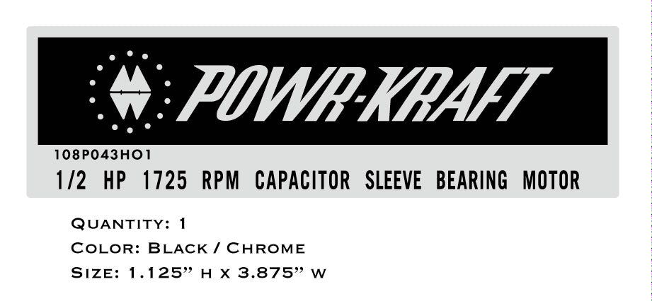 Powr-Kraft Bearing Motor Decal – Vintage Reproductions