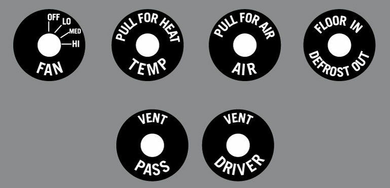 Jeep Climate Control Pull Knob Decals – Vintage Reproductions