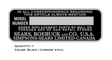 SEARS-Simpson Model Number Decal – Vintage Reproductions
